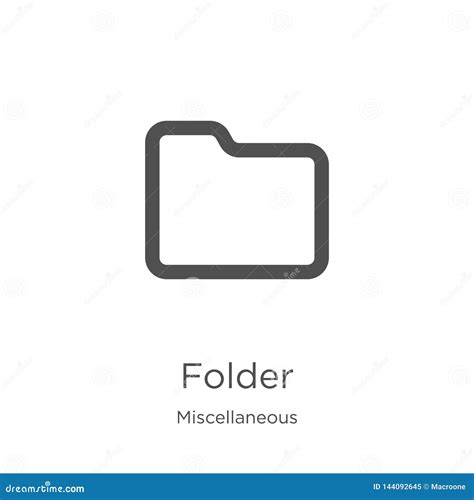 Folder Icon Vector From Miscellaneous Collection Thin Line Folder Outline Icon Vector