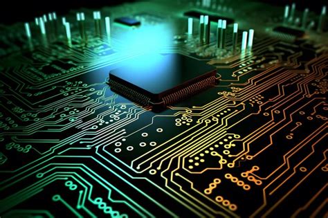 Premium Ai Image A Close Up Of A Computer Chip On A Printed Circuit Board Generative Ai