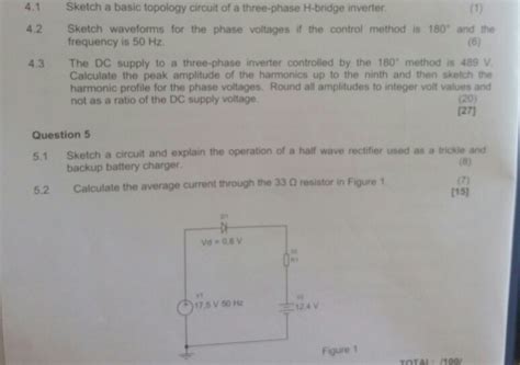 Solved 41 Sketch A Basic Topology Circuit Of A Three Phase