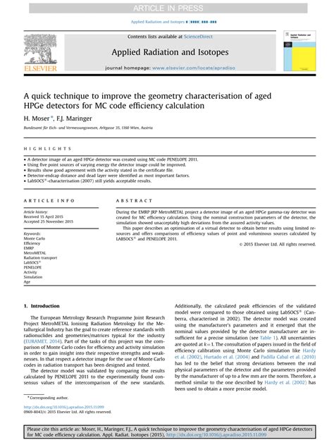 Pdf A Quick Technique To Improve The Geometry Characterisation Of