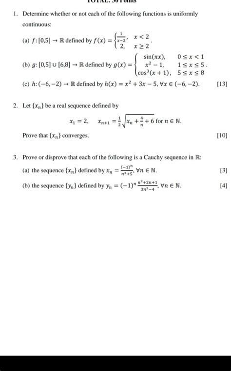 Solved 1 Determine Whether Or Not Each Of The Following