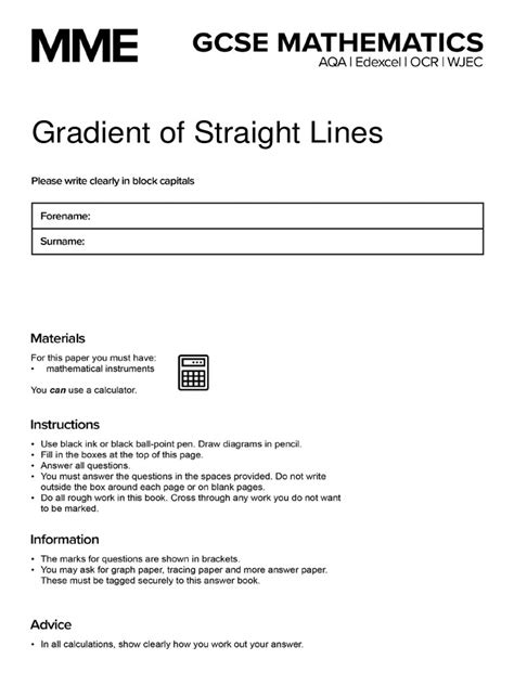 Gradients Of Straight Line Graphs Questions Mme Pdf Discrete Gradients Of Straight Line Graphs Questions Mme Pdf Discrete