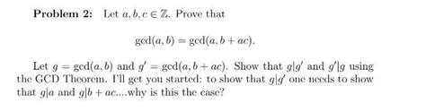 [solved] Problem 2 Let A B C E Z Prove That Ged A B