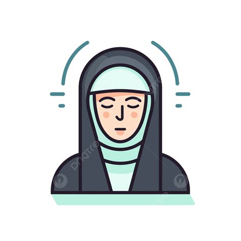 Hình ảnh Minh Họa Vector đen Trắng Png Ni Cô Biểu Tượng Tuyến Tính Biểu Tượng Phẳng Png Và