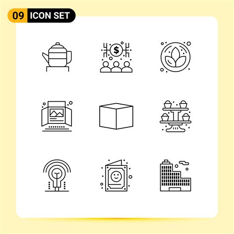 Pictogram Set Of 9 Simple Outlines Of Cargo Tabletop Display Lotus Print Ad Advertisement