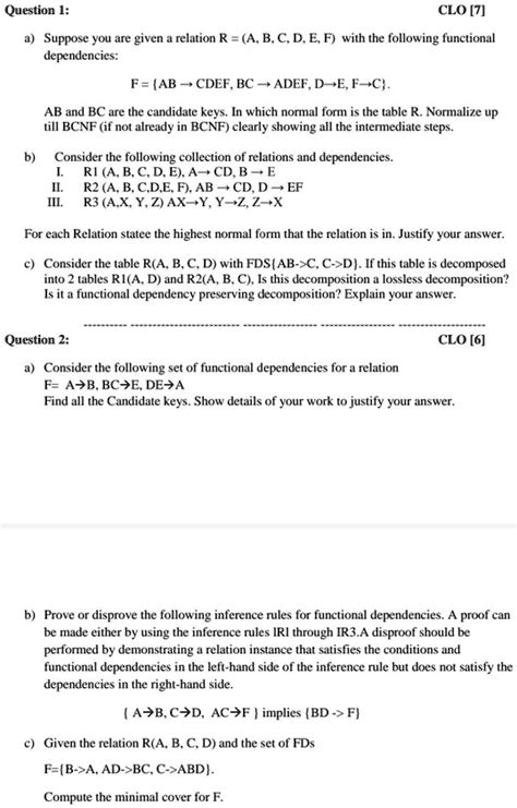 Text Question 1 Clo 7 A Suppose You Are Given A Relation R A B