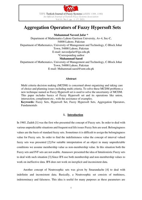 Pdf Aggregation Operators Of Fuzzy Hypersoft Sets