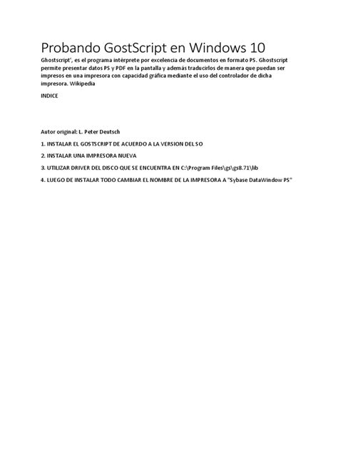 Probando Ghostscript En Windows 10 Pdf