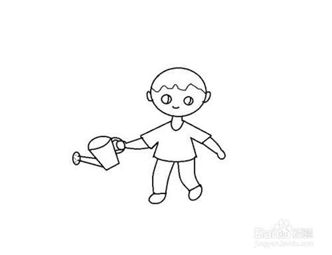 小男孩拿水管浇水简笔画美观怎么画（13张） 简笔画图片大全