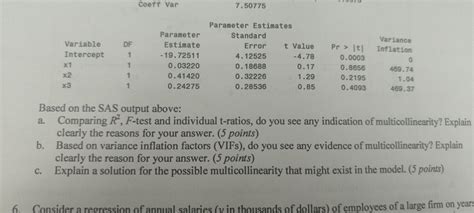 solved based on the sas output above a comparing r2 f test