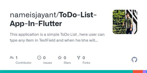 GitHub Nameisjayant ToDo List App In Flutter This Application Is A