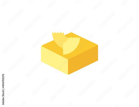 Butter Vector Flat Emoticon Isolated Butter Emoji Illustration Butter