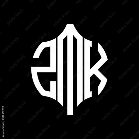 Zmk Letter Logo Zmk Best Black Background Vector Image Zmk Monogram