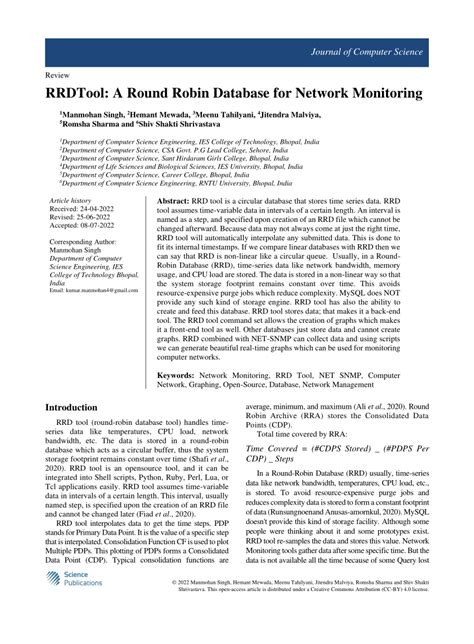 Pdf Rrdtool A Round Robin Database For Network Monitoring