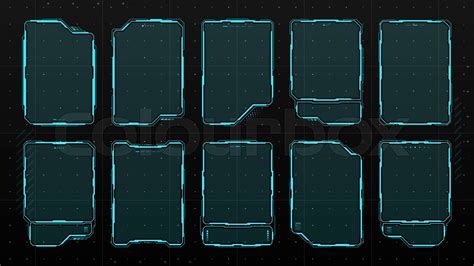 HUD Display Screen Frames Info Boxes UI Interface Stock Vector Colourbox