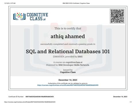 Athiq Ahamed On Linkedin Sqlcertification Relationaldatabases