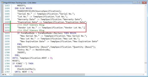 Add Fields To The Item Tracking Lines Olof Simren Microsoft