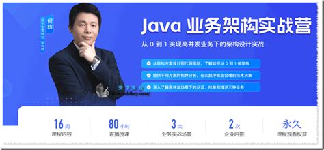 Svip 极客时间 何辉 Java业务架构实战训练营（完结） 百度网盘下载 天下无鱼 资源博客