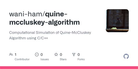 Github Wani Hamquine Mccluskey Algorithm Computational Simulation Of Quine Mccluskey