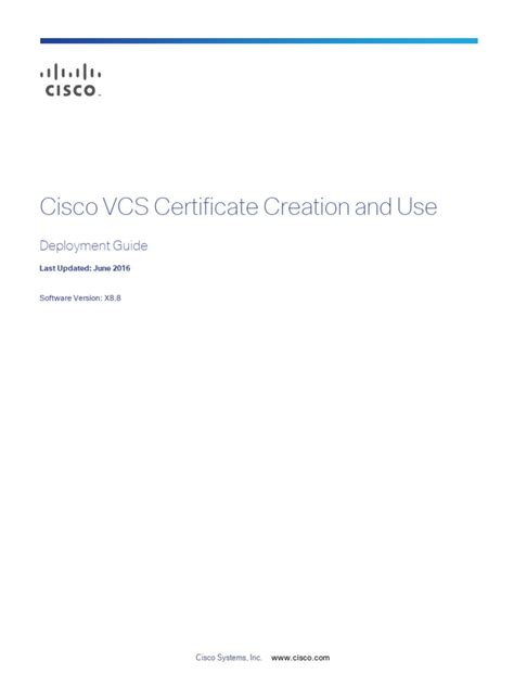 Cisco Vcs Certificate Creation And Use Deployment Guide X8 8 Pdf Public Key Certificate