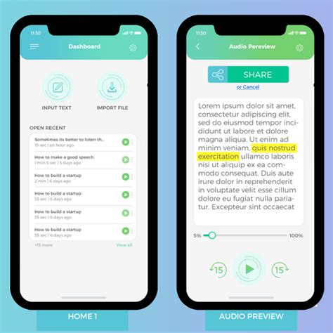 Design A Simple And Clean Ui For A Text To Speech App App Design Contest