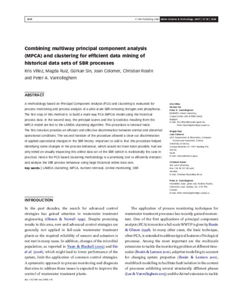 Pdf Combining Multiway Principal Component Analysis Mpca And