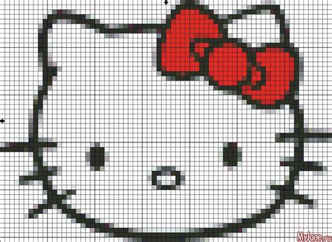 Хеллоу китти по клеточкам маленькая