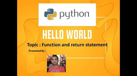 Class Xii Function And Return Statement In Python Youtube