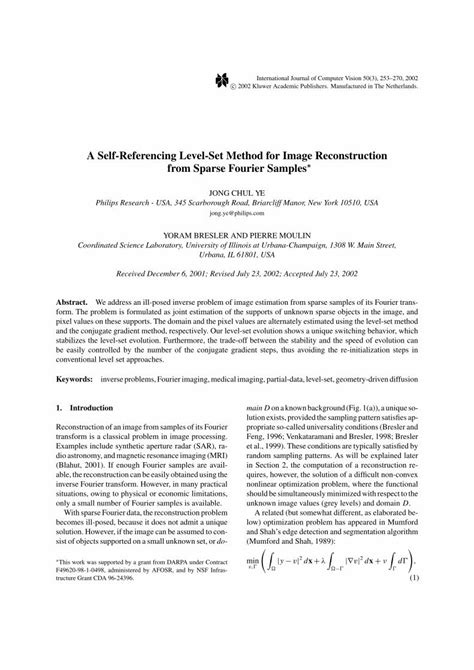 Pdf A Self Referencing Level Set Method For Image · An Earlier