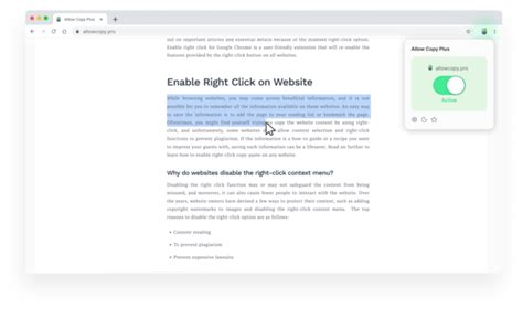 Allow Copy Extension Unlock Text Selection And Copy On Any Website