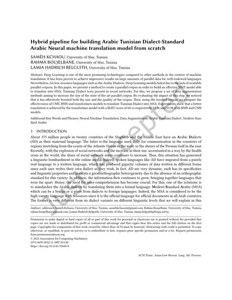 Pdf Hybrid Pipeline For Building Arabic Tunisian Dialect Standard