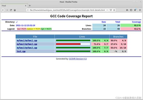 Linux下lcov和gcovr的使用 Csdn博客