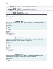 UGRD NSCI A Chemistry For Engineers Prelim Quiz Docx Ctm Started On State Completed On