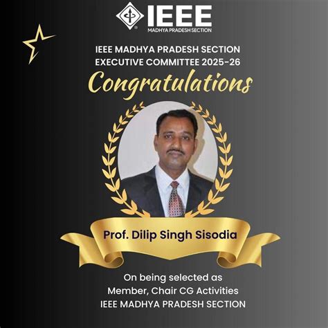 Ieee Volunteering Technical Activities Humanitarian Technology Dr Dilip Singh Sisodia