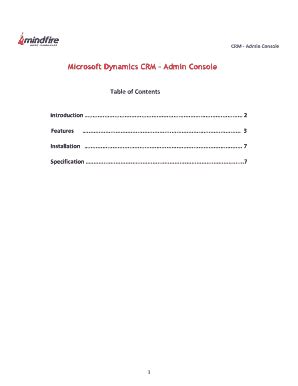 Fillable Online Microsoft Dynamics CRM Admin Console Mindfire