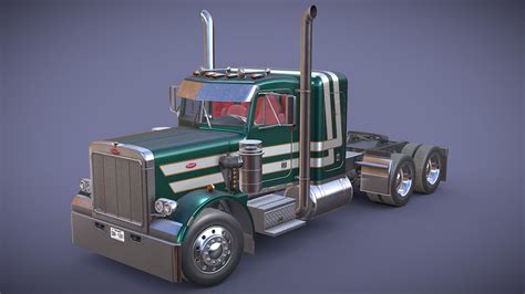 1985 Peterbilt 359 Sleeper S Green Buy Royalty Free 3d Model By