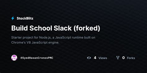 Build School Slack Forked StackBlitz