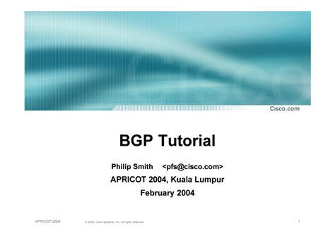 Introduction To BGP Border Gateway Protocol BGP Tutorial Philip SmithPhilip Smith Studocu