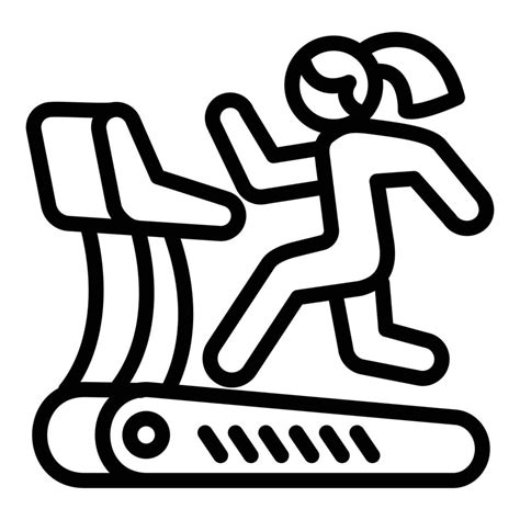 Girl Treadmill Icon Outline Style Vector Art At Vecteezy