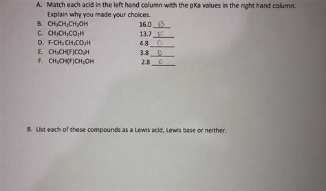 Solved I Need Help With The Reasoning Of The PKa Values And Chegg Com