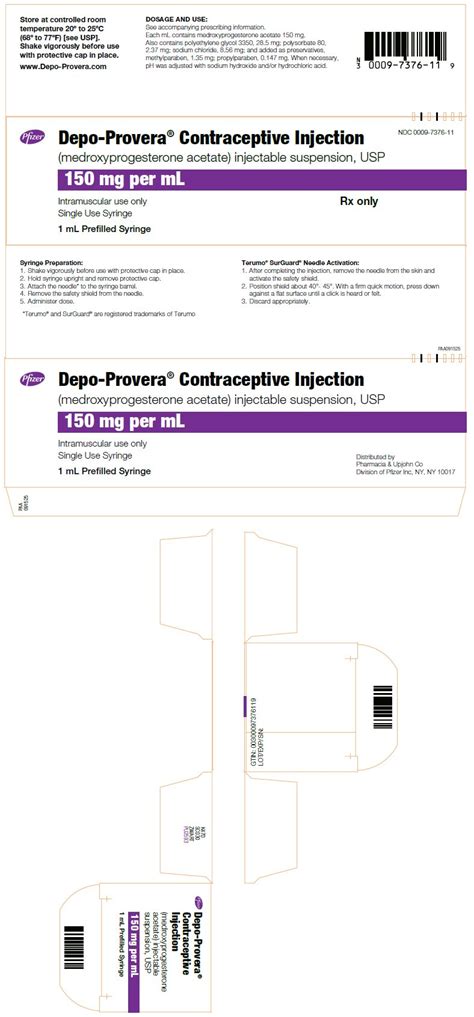 Depo Provera Contraceptive Package Insert Prescribing Info