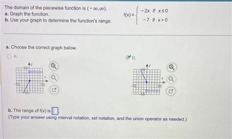 Solved The Domain Of The Piecewise Function Is A Chegg Com