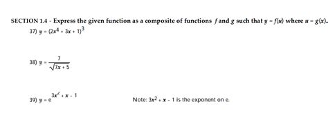 Solved SECTION Express The Given Function As A Chegg