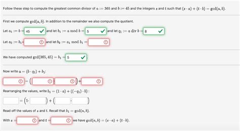 solved follow these step to compute the greatest common