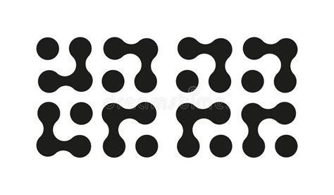 Metaball Icons Connected Dots Symbols Abstract Circles Patterns Design Elements Template