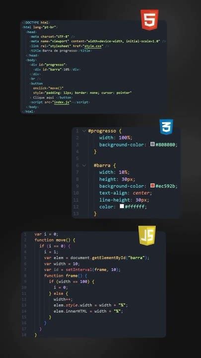Barra De Progresso Usando Html Css E Javascript Html Css