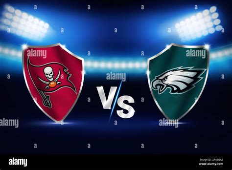 Buccaneers Vs Eagles Match Fixture With Glowing Stadium Lights In The