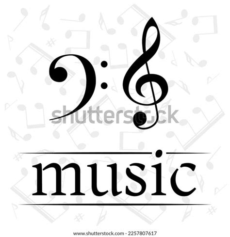 Music Poster Treble Clef Bass Clef Stock Illustration 2257807617 Shutterstock