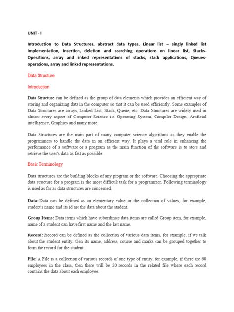 R20cs700oe Data Structures Material Download Free Pdf Queue Abstract Data Type Data