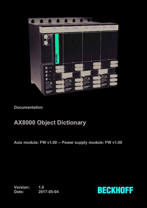 Pdf Documentation Ax8000 Object Dictionary Beckhoff · Pdf